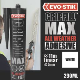 Evo-Stik Gripfill Max Solvent-Free Grab Adhesive White 290ml - Screwfix