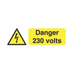 Essentials 'Danger 230V' Electrical Warning Labels 75mm x 25mm - Screwfix