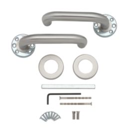 Eurospec Fire Rated Safety Lever on Rose Pair Satin Stainless Steel ...