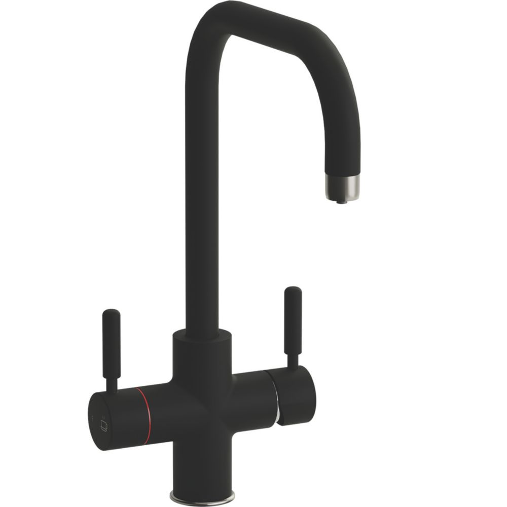 Streame by Abode Hemista 4-in-1 Boiling Mono Mixer Matt Black - Screwfix
