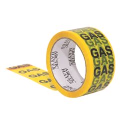 Arctic Hayes 662030-50M Gas ID Tape Yellow/Black 50m x 50mm - Screwfix