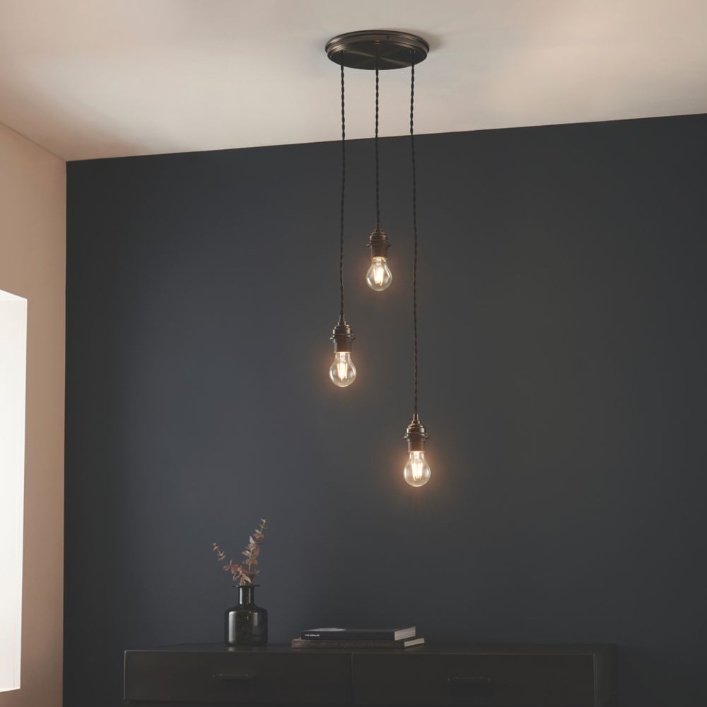 Quay Design Cable Set 3-Light Pendant Brushed Bronze - Screwfix