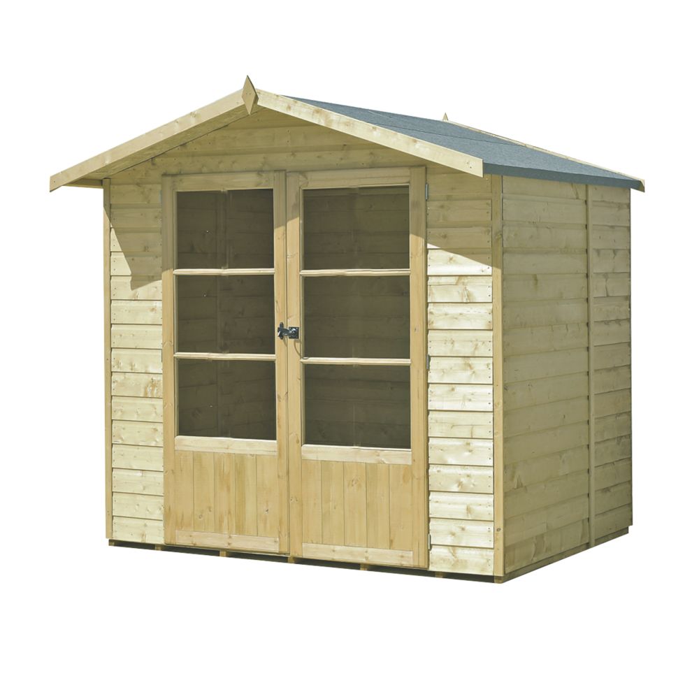 Shire Mumley 5' x 6' 6" (Nominal) Apex Shiplap T&G Timber Summerhouse ...