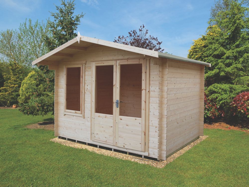 Shire Berryfield 11' x 8' (Nominal) Apex Timber Log Cabin - Screwfix