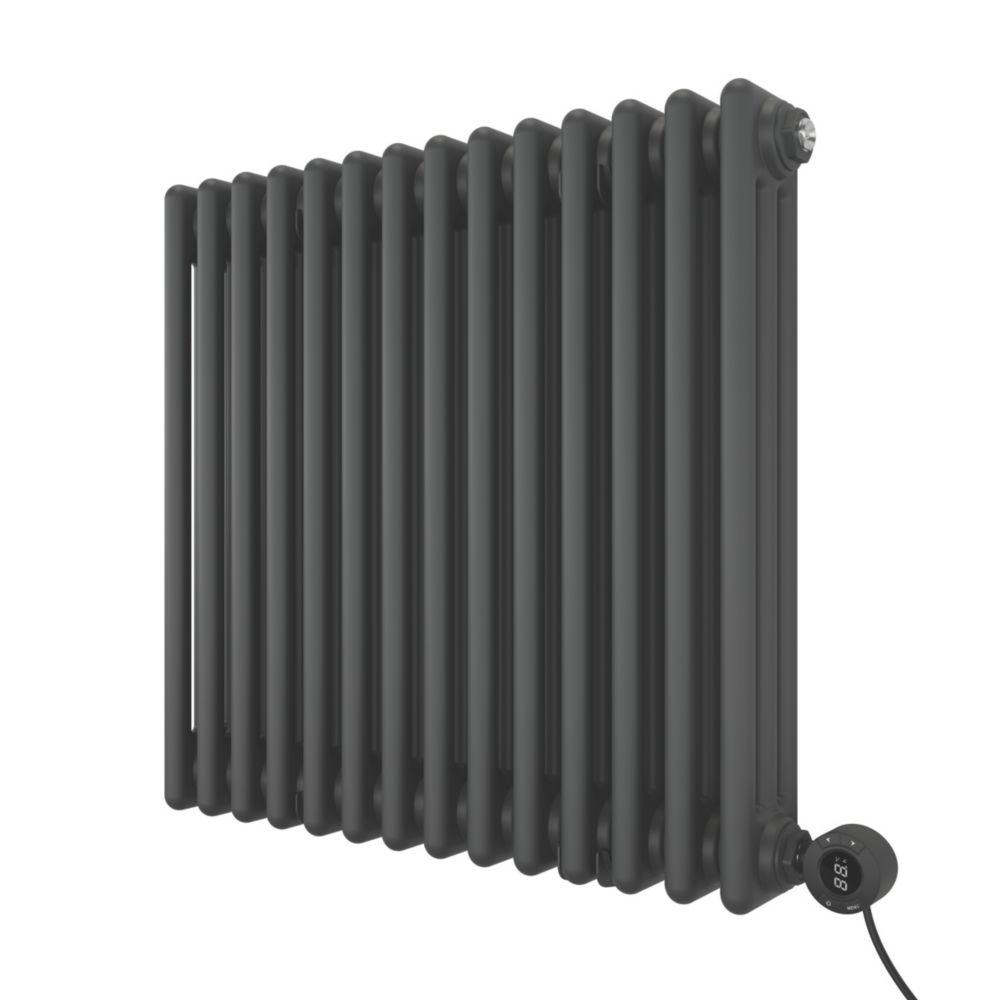 Azur Duke 700W 3-Column Electric Radiator 600mm x 650mm Anthracite ...
