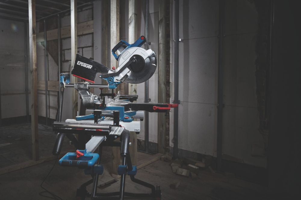 Erbauer EMIS254S 254mm Electric Double Bevel Sliding Mitre Saw 220 240V Screwfix