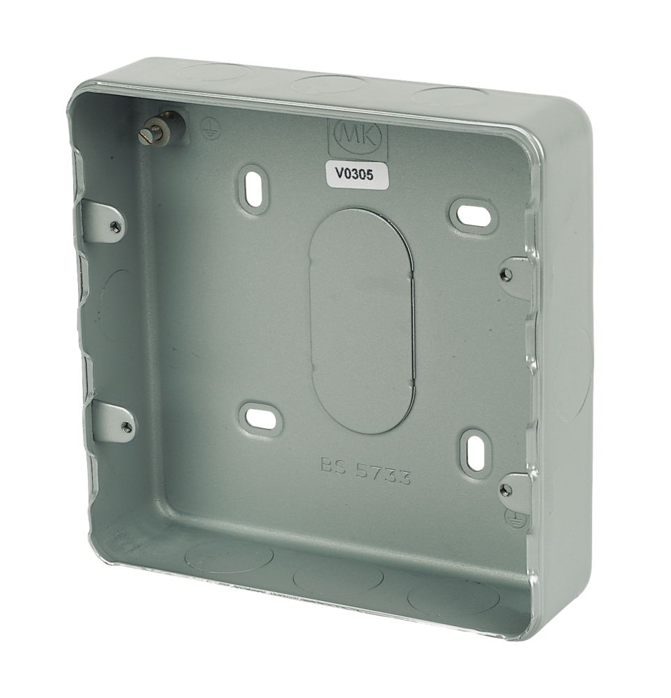 MK 8-Module Grid Metal-Clad Switch Box 40mm - Screwfix