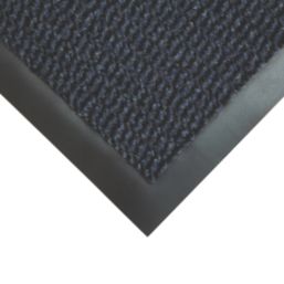 COBA Vyna-Plush Entrance Mat Black/Blue 0.9m x 0.6m x 7mm - Screwfix