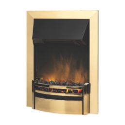 Dimplex Kansas Brass Switch Control Inset Electric Fire 463mm x 160mm x ...
