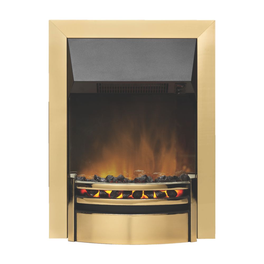 Dimplex Kansas Brass Switch Control Inset Electric Fire 463mm x 160mm x ...