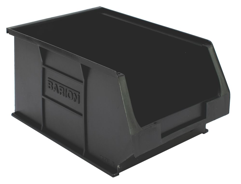 Barton TC3 Semi-Open-Fronted Recycled Storage Containers 4.6Ltr Black ...