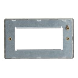 Contactum Lyric 4-Module Modular Faceplate Brushed Steel - Screwfix