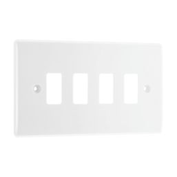 British General Nexus Grid 4-Module Grid Faceplate White - Screwfix