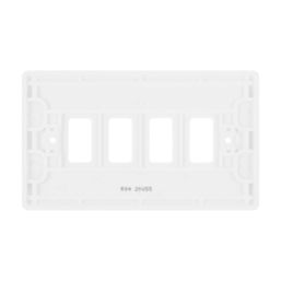 British General Nexus Grid 4-Module Grid Faceplate White - Screwfix