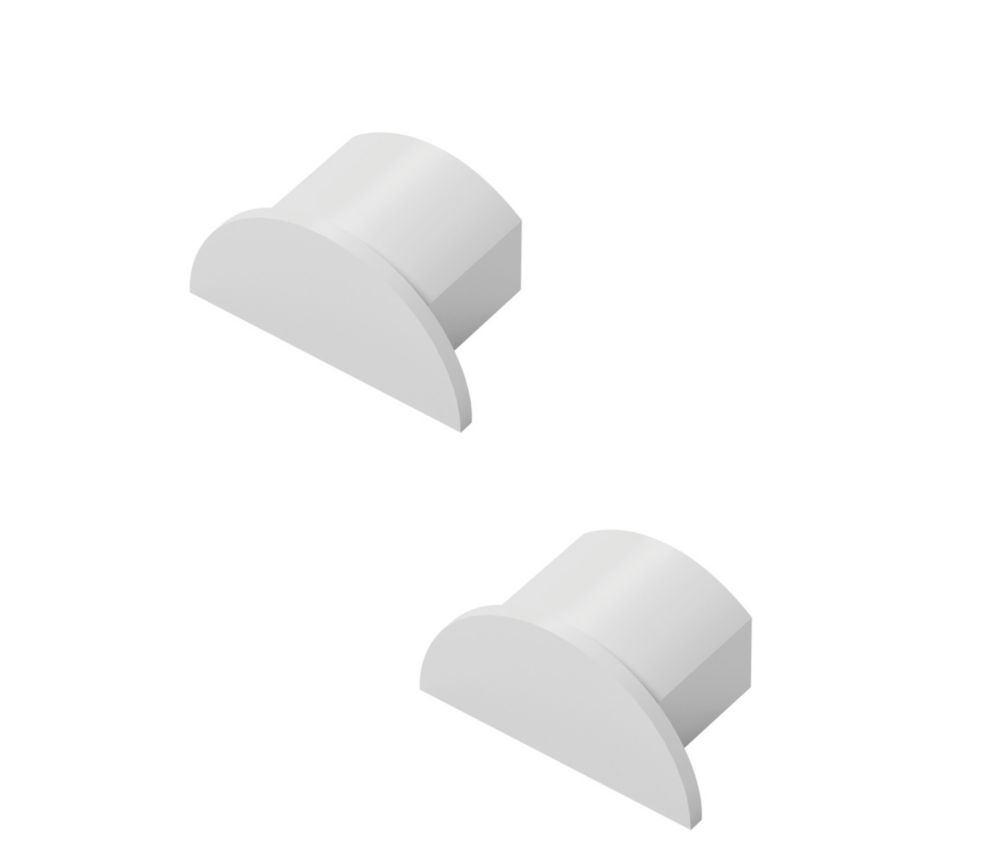 D-Line End Caps 20mm x 10mm 2 Pack - Screwfix