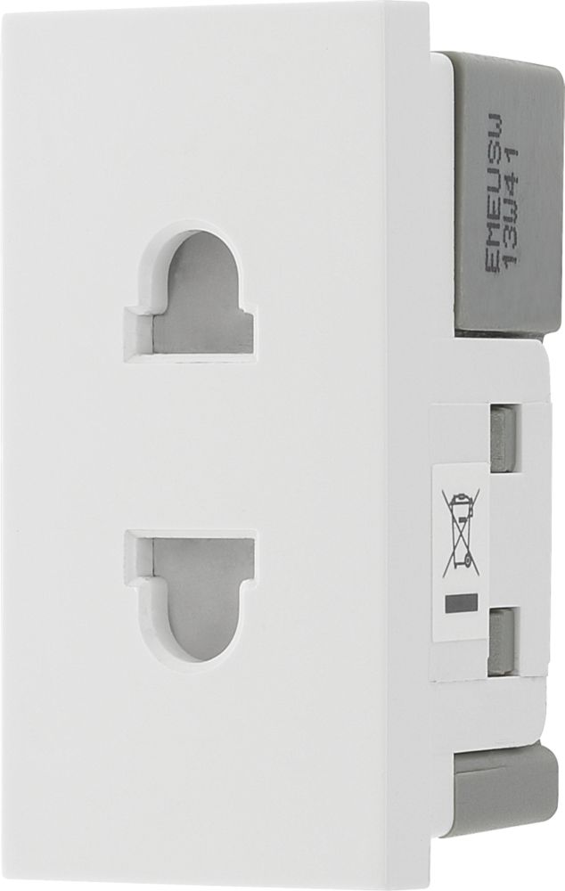 British General EMEUSW 16A Unswitched Modular Socket White - Screwfix