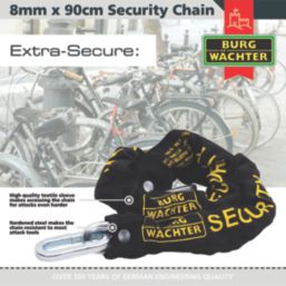Burg-Wachter Hardened Steel Heavy Duty Chain 0.9m x 8mm - Screwfix