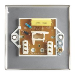 Contactum iConic 1-Gang Master Telephone Socket Brushed Steel with ...