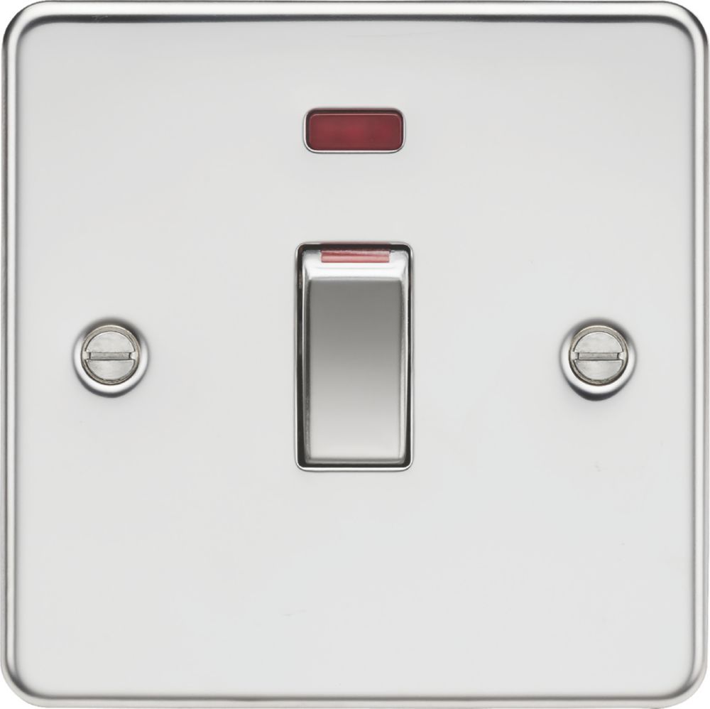 Knightsbridge 45A 1-Gang DP Control Switch Polished Chrome with LED ...