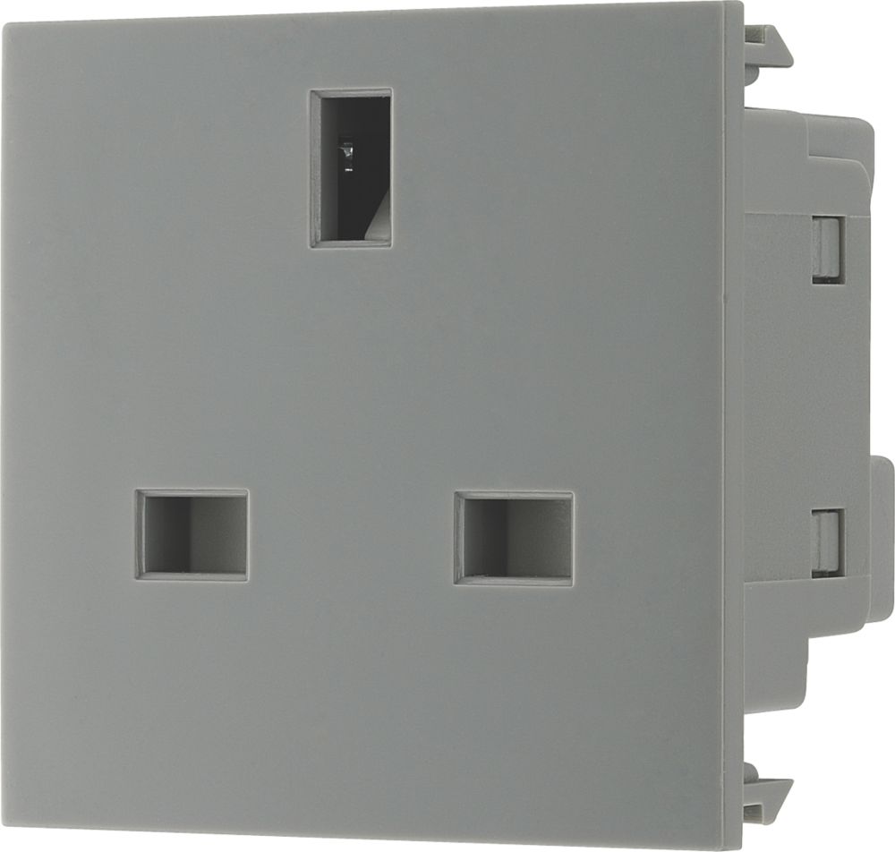 British General EMUKSG 13A Unswitched Modular Socket Grey - Screwfix
