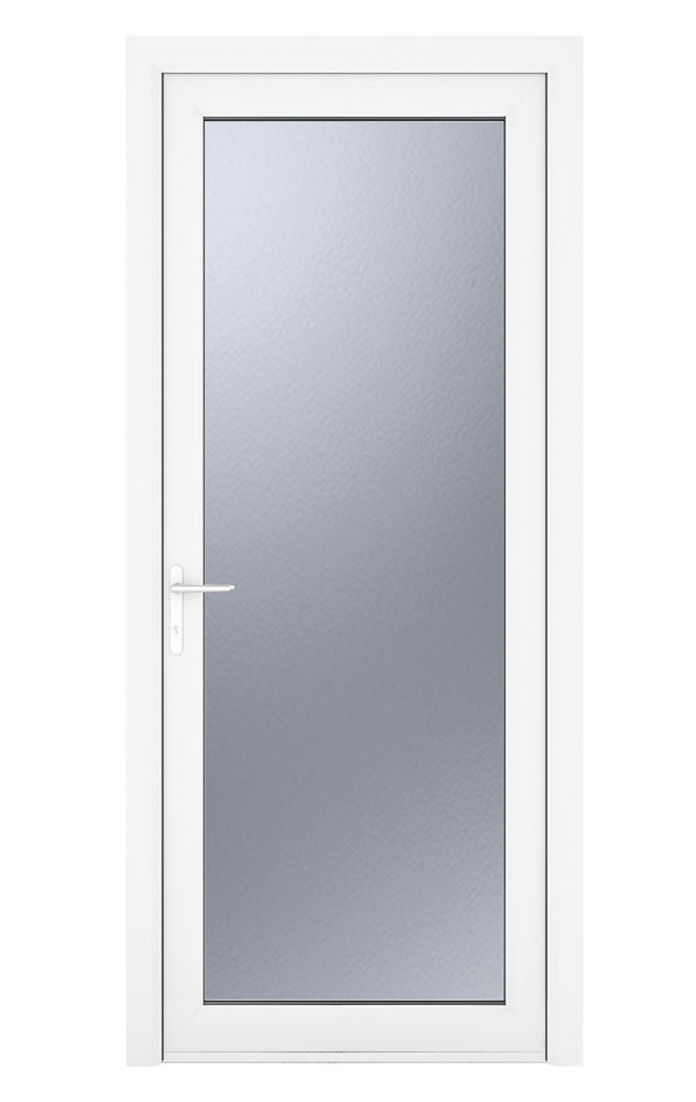 Crystal Fully Glazed 1-Obscure Light Right-Handed White uPVC Back Door ...
