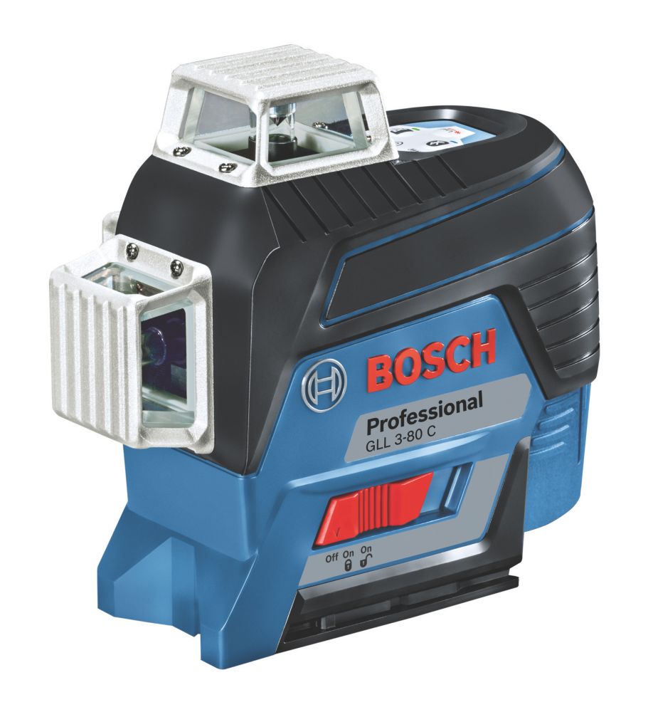 Bosch GLL 3-80 C Red Self-Levelling Multi-Line Laser Level - Screwfix