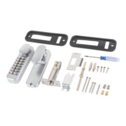 Smith & Locke Push-Button Lock w/ Easy Code Change 37.5mm Silver - Screwfix