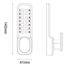 Smith & Locke Push-Button Lock w/ Easy Code Change 37.5mm Silver - Screwfix