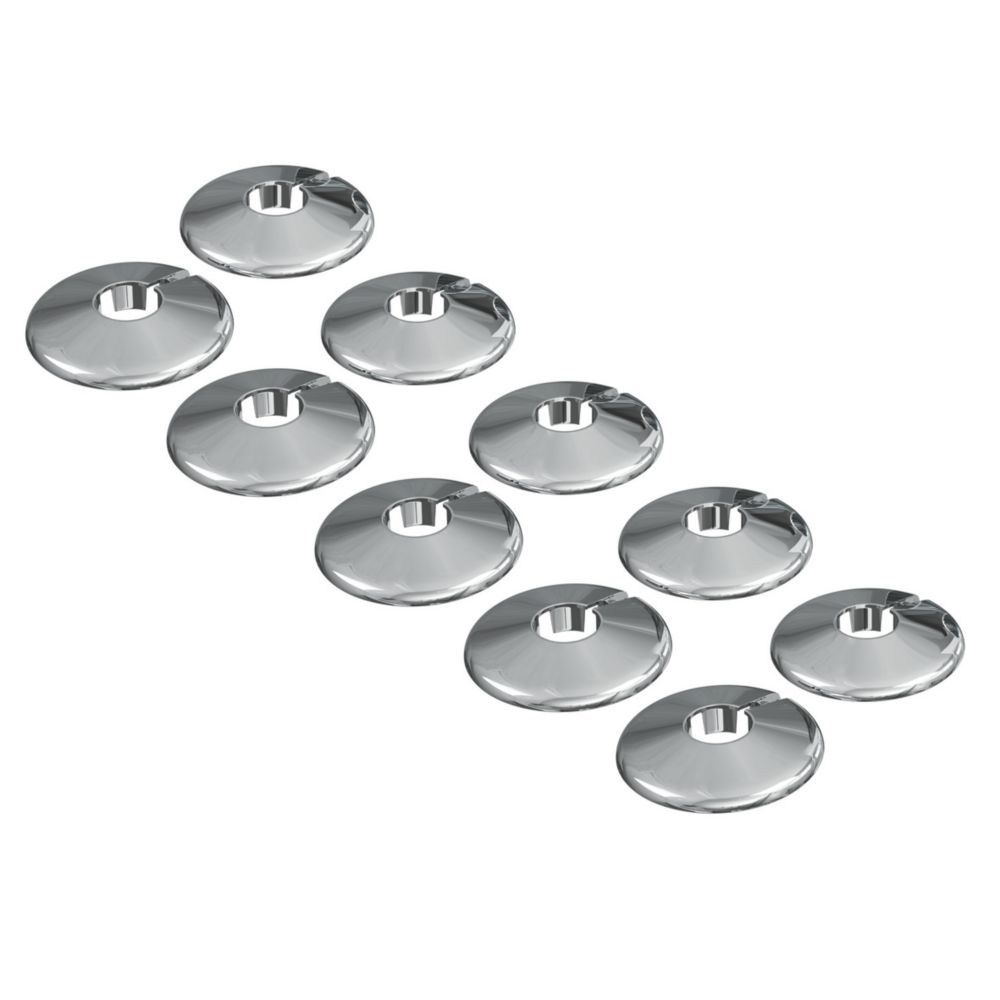 ETAL 15mm Pipe Collars Chrome 10 Pack - Screwfix