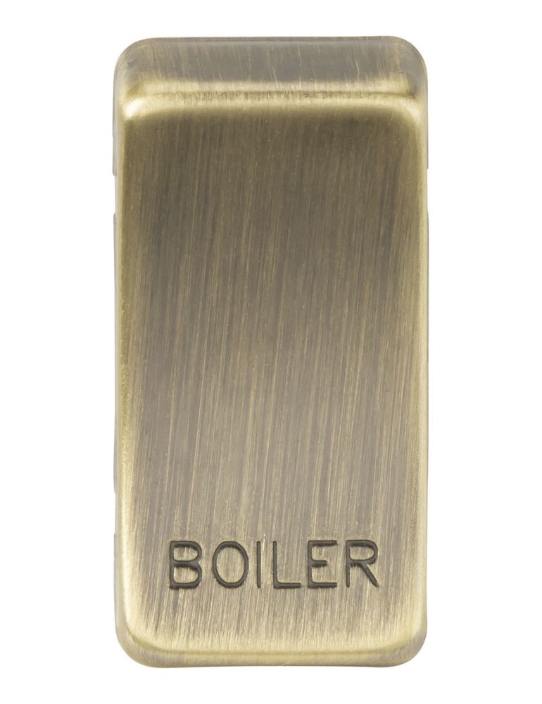 Knightsbridge 'BOILER' Switch Cover Antique Brass - Screwfix