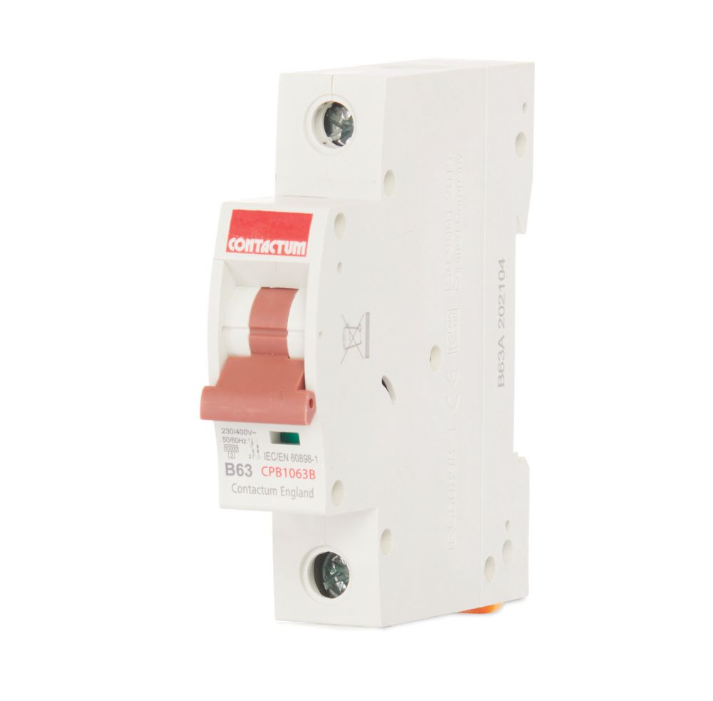 Contactum Defender 63A SP B Curve MCB - Screwfix