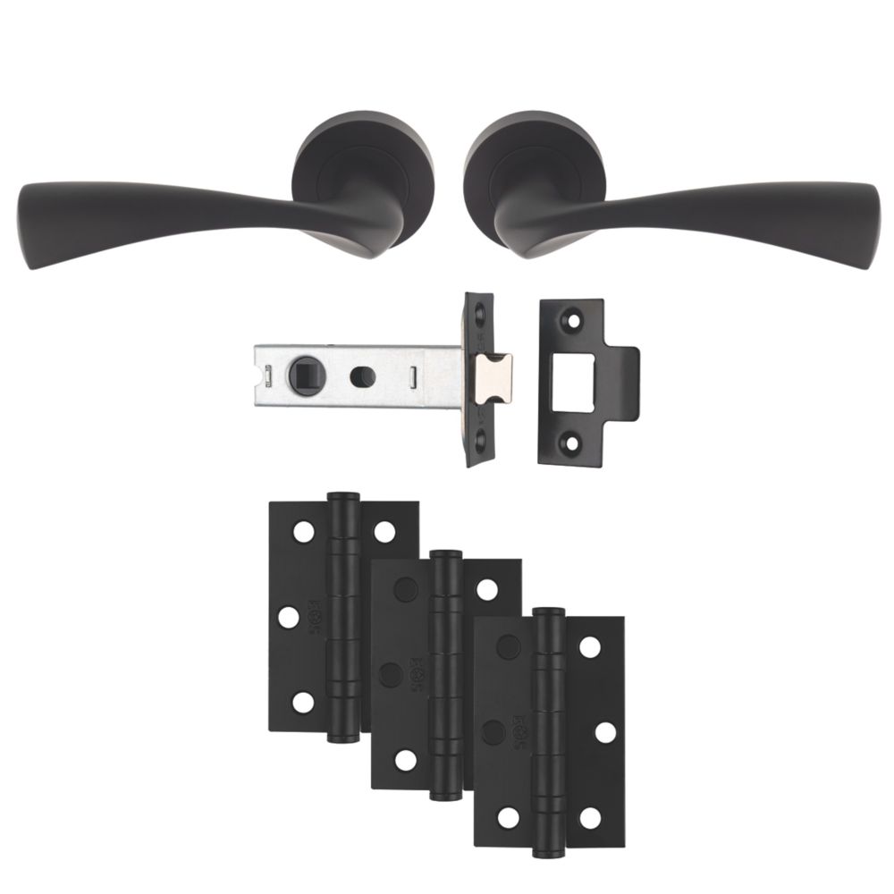 Carlisle Brass Sintra Door Handle Pair Matt Black - Screwfix