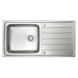 Carysil SD100L 1 Bowl Stainless Steel Inset Kitchen Sink 1000mm x 500mm ...