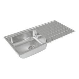 Carysil SD100L 1 Bowl Stainless Steel Inset Kitchen Sink 1000mm x 500mm ...