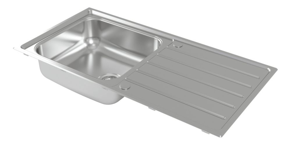 Carysil SD100L 1 Bowl Stainless Steel Inset Kitchen Sink 1000mm x 500mm ...