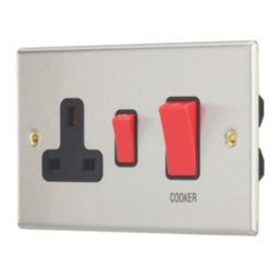 Contactum iConic 45A 2-Gang DP Cooker Switch & 13A DP Switched Socket ...