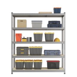 RB Boss Fastlok UDL/GALV 5-Tier Metal Garage Shelving Unit 1600mm x ...