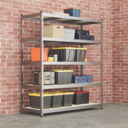 RB Boss Fastlok UDL/GALV 5-Tier Metal Garage Shelving Unit 1600mm x ...