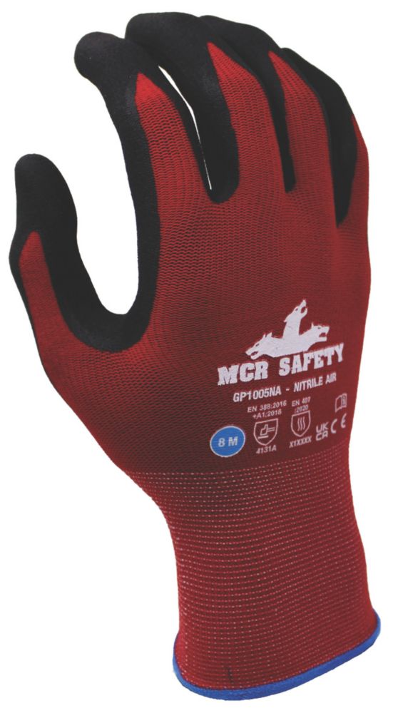 MCR Safety GP1005NA General Handling Gloves Red/Black X Large 1 Pair ...