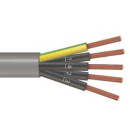 Time 5-Core YY Grey 1.5mm² Unscreened Control Cable 1m Coil - Screwfix