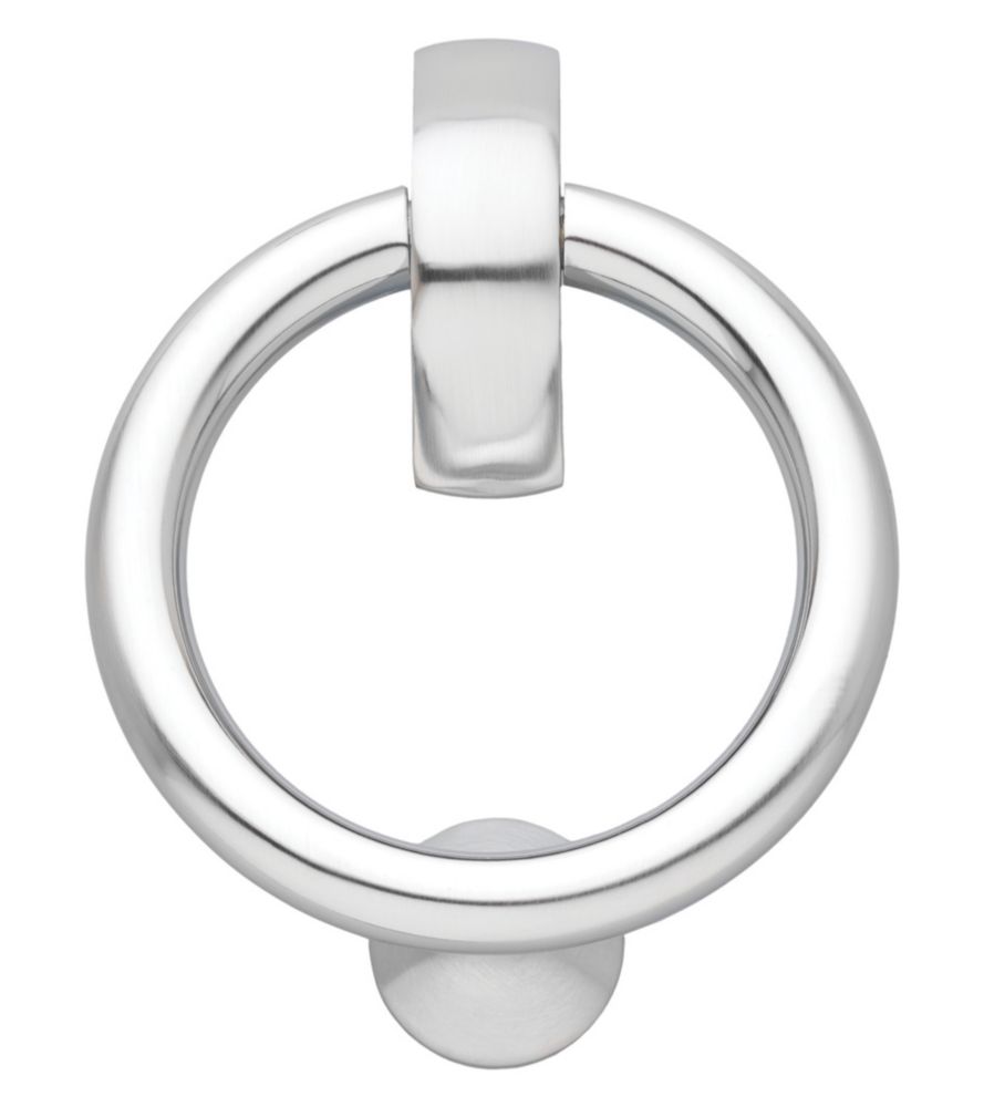 Hardware Solutions Door Knocker Ring Satin Chrome 26mm x 178mm - Screwfix