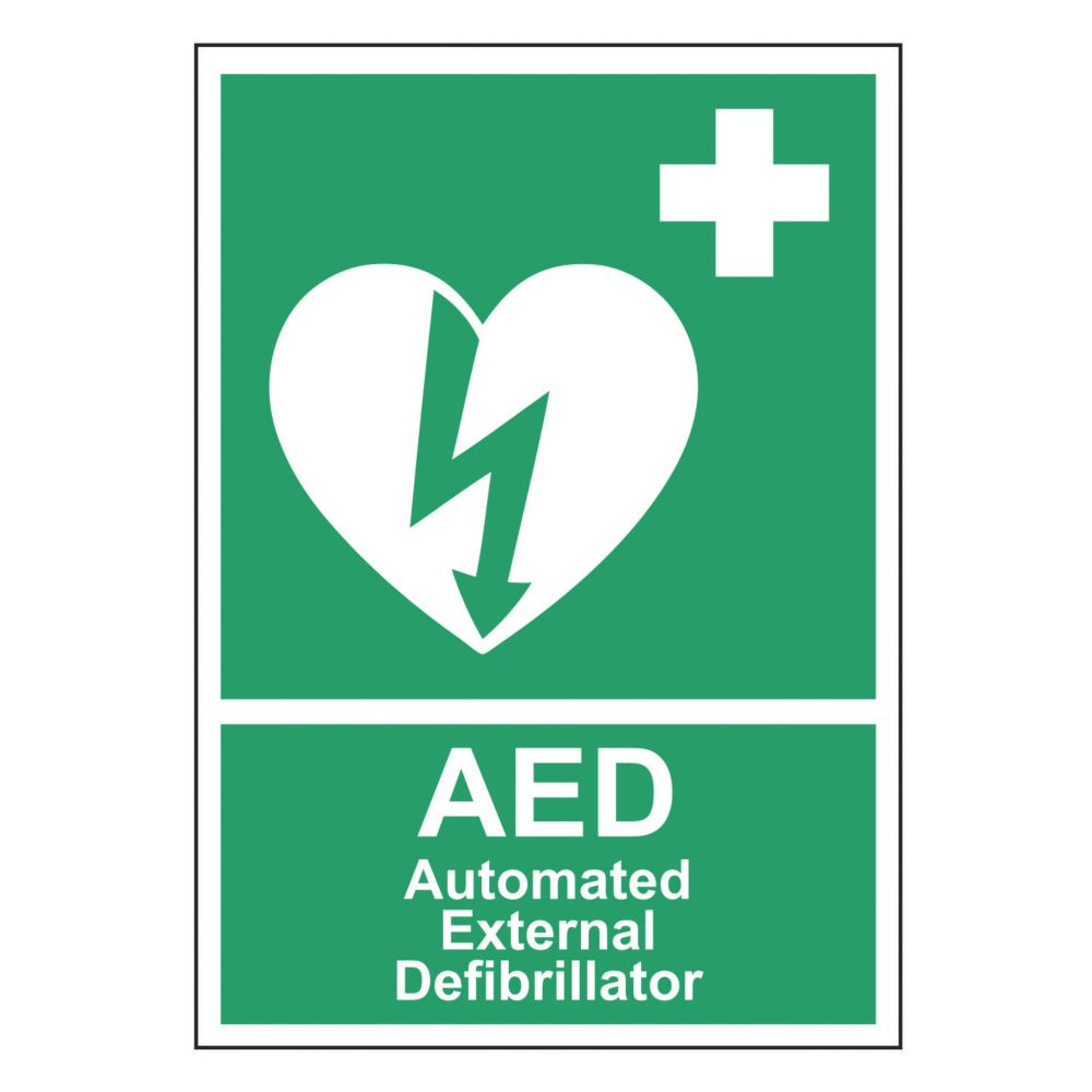 Essentials "Automated External Defibrillator" Safety Sign 210mm x 148mm ...