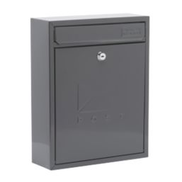 Burg-Wachter Compact Post Box Black Powder-Coated - Screwfix