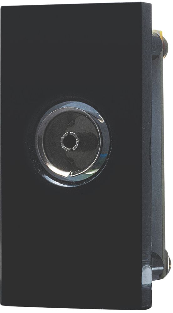 British General Modular Isolated Coaxial TV / FM Socket Black - Screwfix