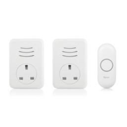 Byron DBY-22317UK Plug-In Wireless Doorbell Kit White 3 Piece Set - Screwfix