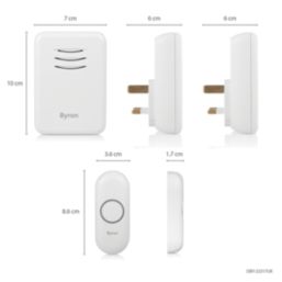 Byron DBY-22317UK Plug-In Wireless Doorbell Kit White 3 Piece Set - Screwfix