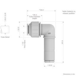 JG Speedfit Plastic Push-Fit Reducing 90° Stem Elbow F 10mm x M 15mm ...