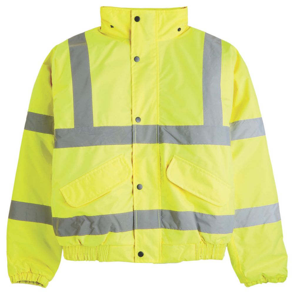 Pro RTX High Visibilty Bomber Jacket Yellow Large 44" Chest - Screwfix