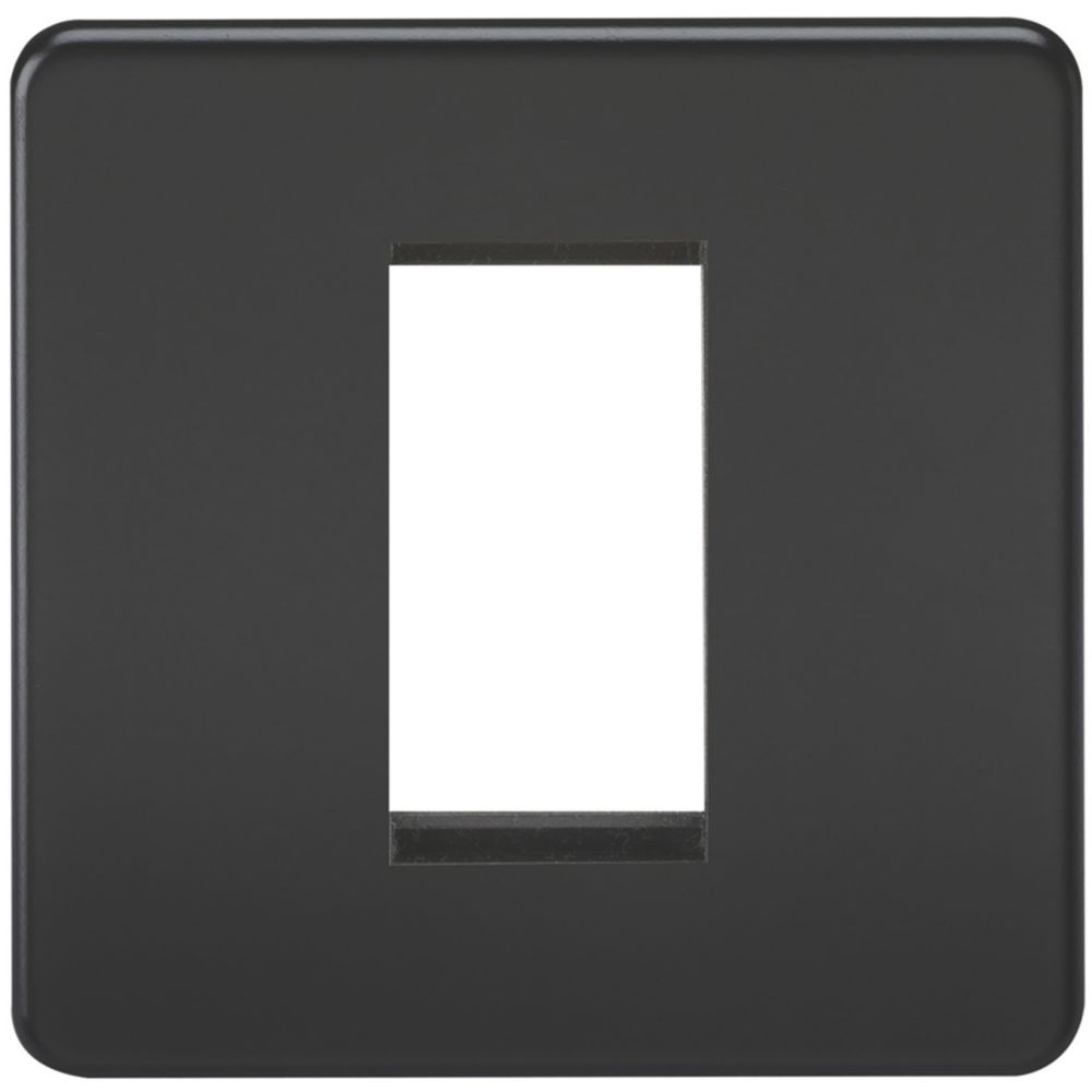 Knightsbridge Screwless 1-Module Modular Faceplate Matt Black - Screwfix