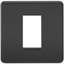 Knightsbridge Screwless 1-Module Modular Faceplate Matt Black - Screwfix